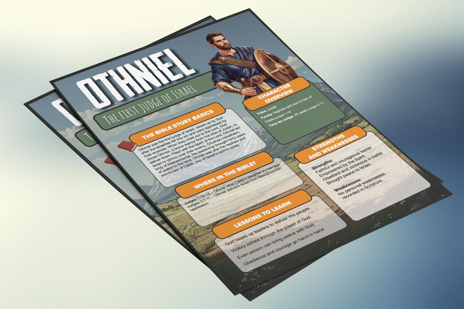Othniel - the First Judge of Israel | Kids Bible Fact Sheet and Study ...