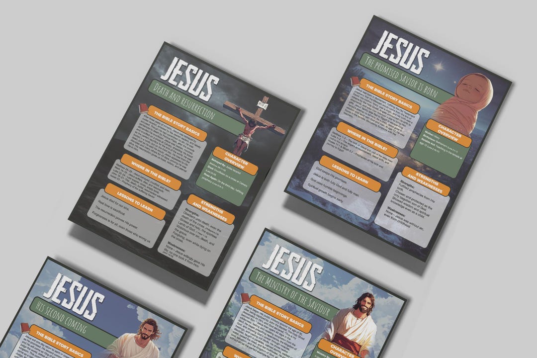 Jesus - Combo Pack | Kids Bible Fact Sheet and Study Guide - Etsy