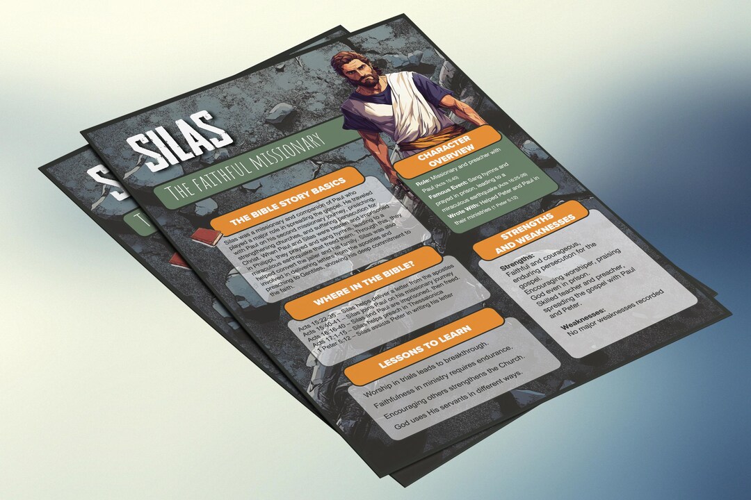 Silas - the Faithful Missionary | Kids Bible Fact Sheet and Study Guide ...