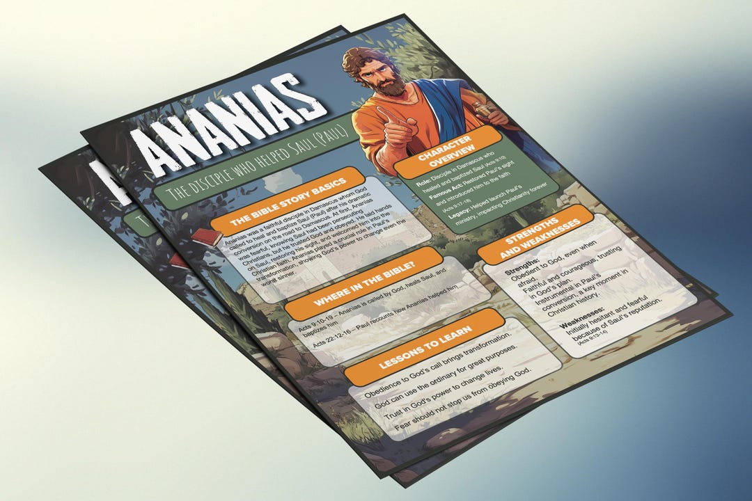 Ananias - the Disciple Who Helped Saul (paul) | Kids Bible Fact Sheet ...