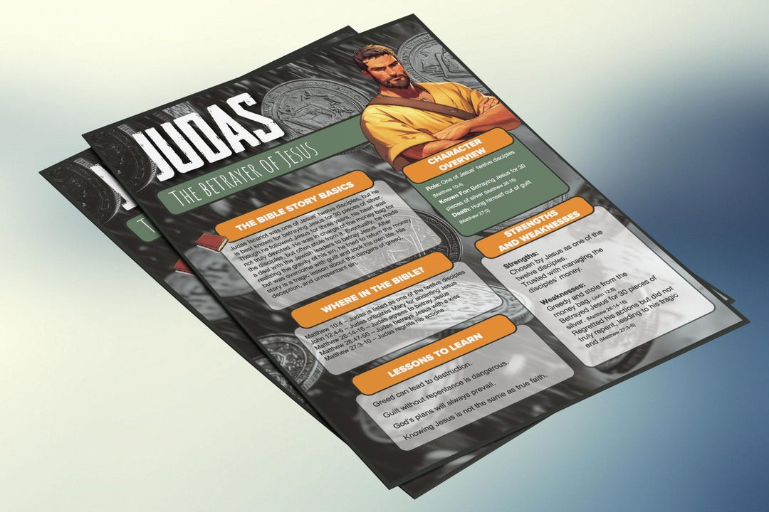 Judas - the Betrayer of Jesus | Kids Bible Fact Sheet and Study Guide ...