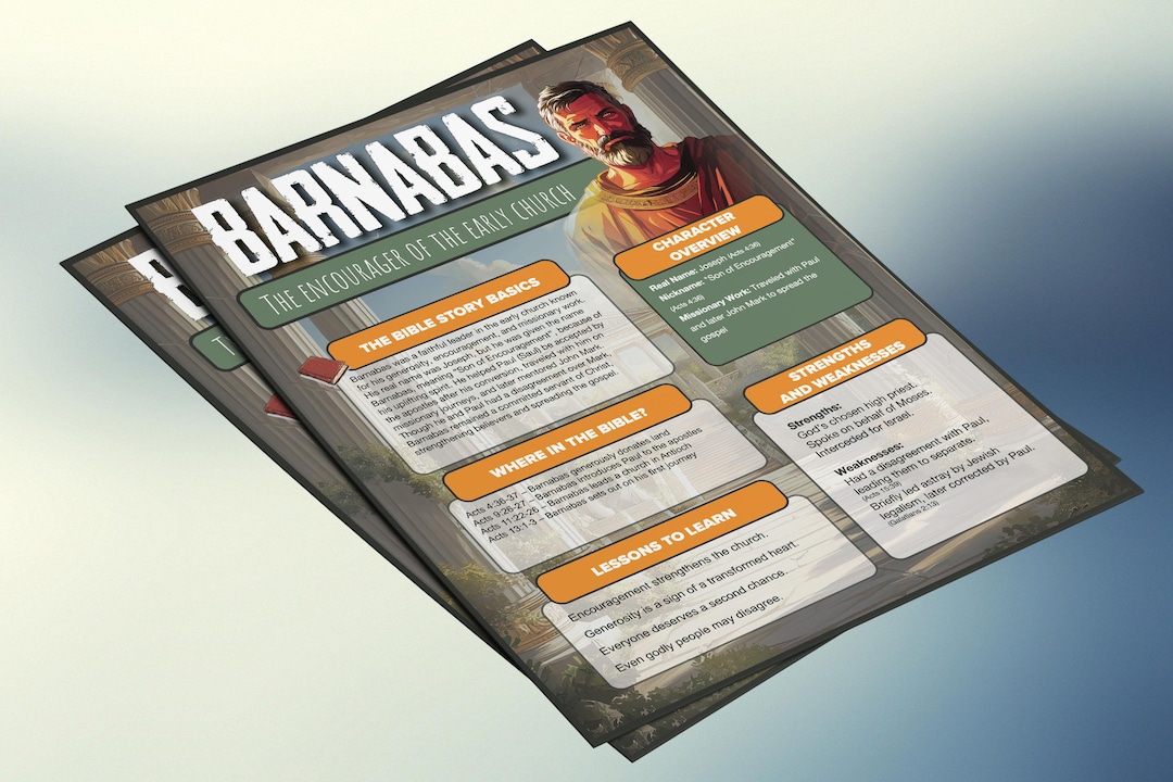 Barnabas - the Encourager of the Early Church | Kids Bible Fact Sheet ...