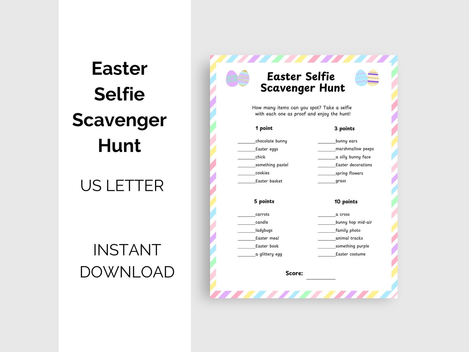 Easter Selfie Scavenger Hunt Game | Easter Photo Scavenger Hunt ...
