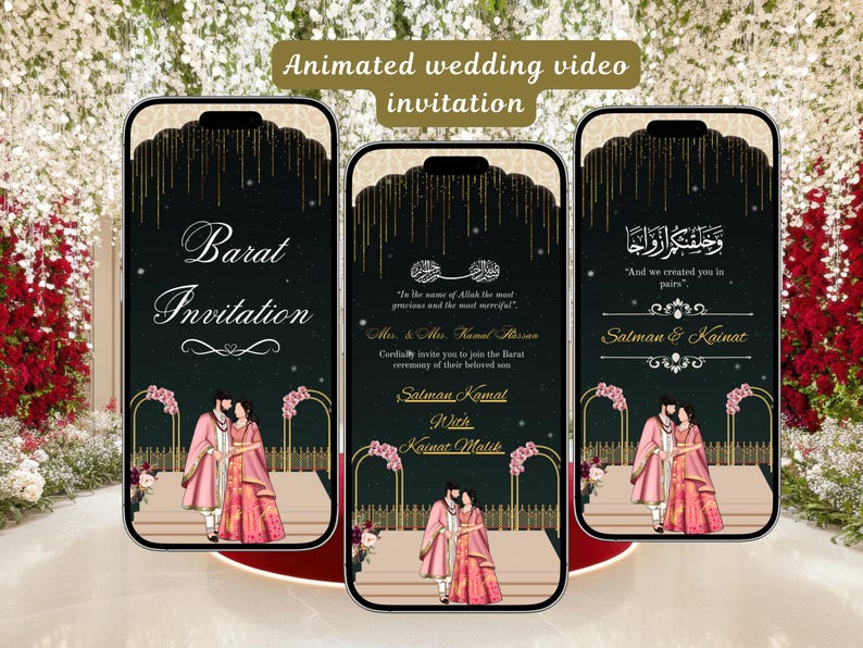 Animated Muslim Wedding Video Invitation Islamic Wedding Invite ...