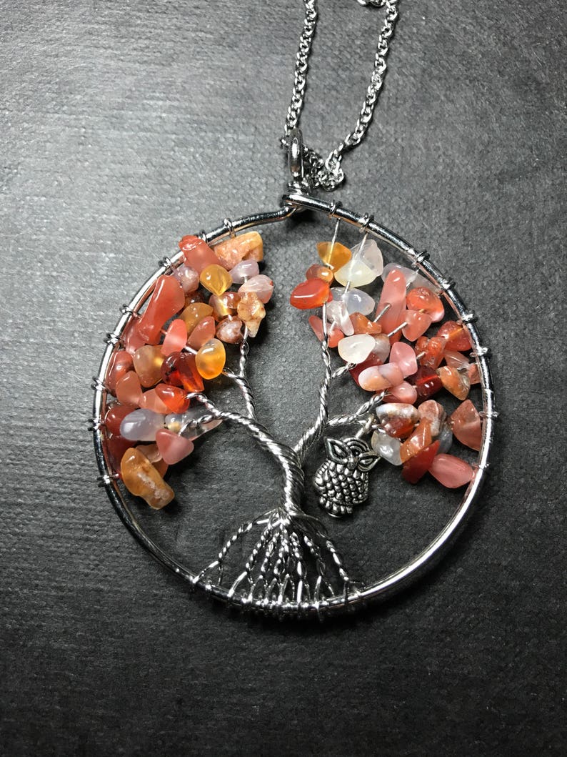 Tree of Life Rainbow Colors Gem Stones Family Tree Jewelry - Etsy