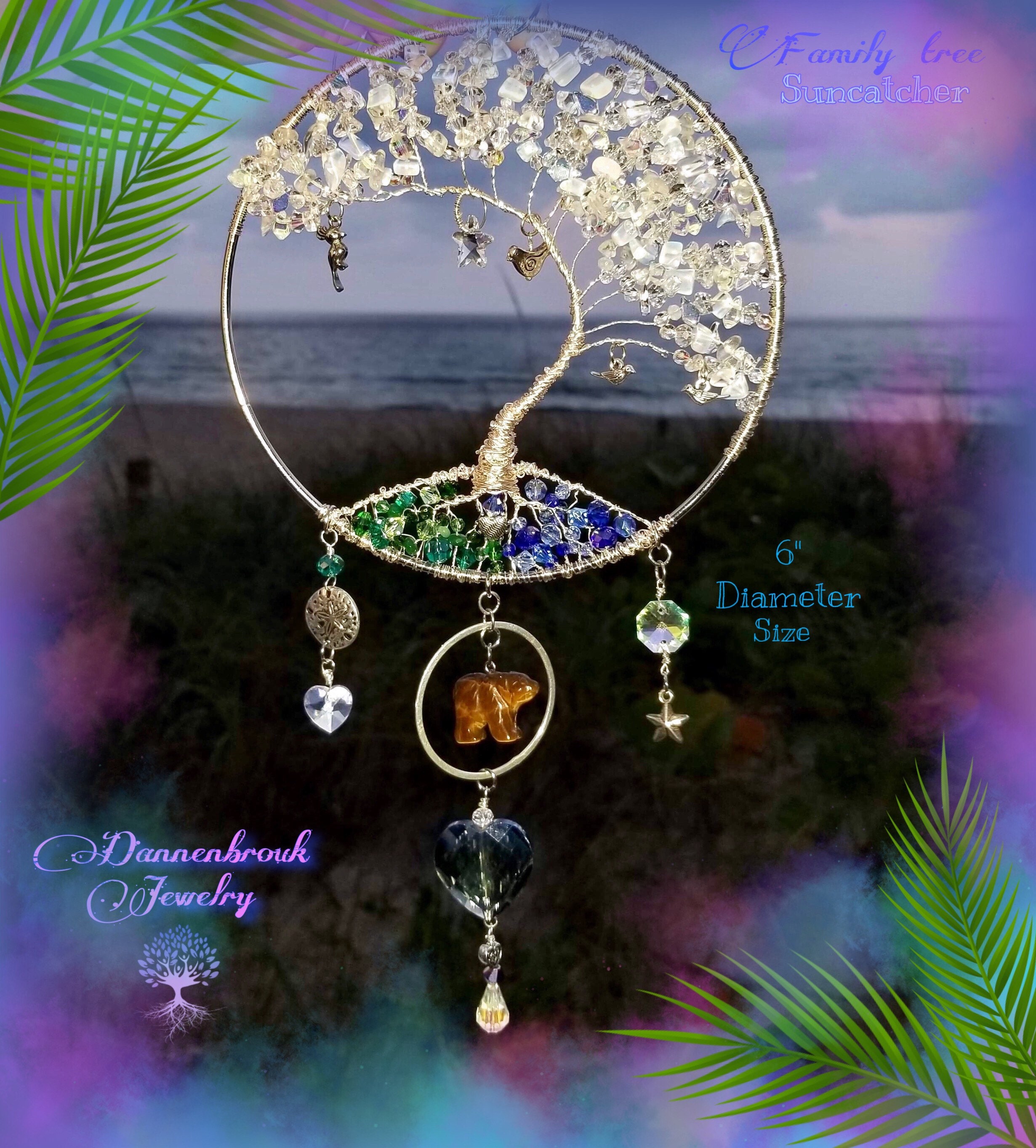 Suncatcher, or Pendant Family Tree of Life, Custom Made With ...