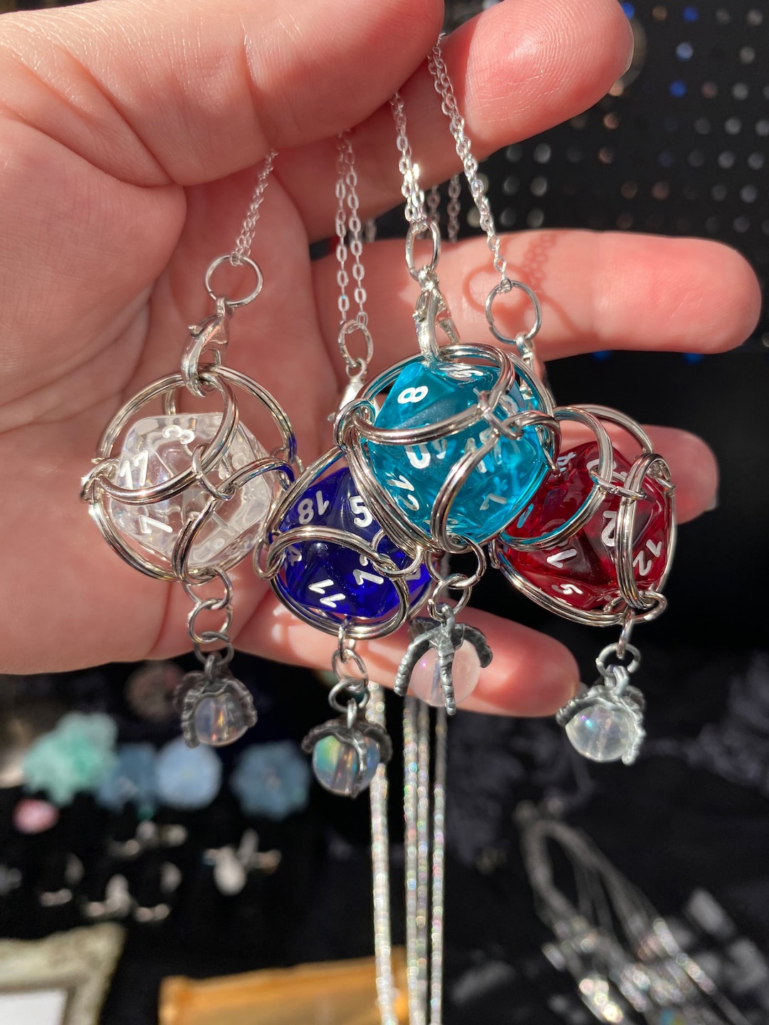 DND Dice D20 Necklace Multi Colors/roll Playing Game Dice Jewelry - Etsy