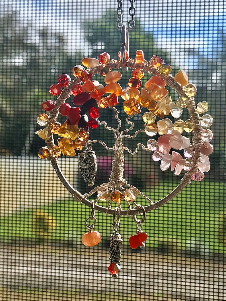 Suncatcher Family Tree Remembrance Tree of Life Birthstones, All Colors ...