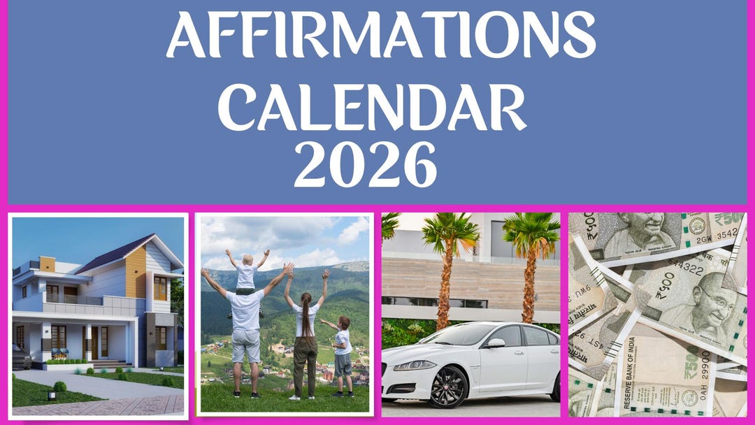 Affirmations Calendar 2026 With Inspiring Words - Etsy