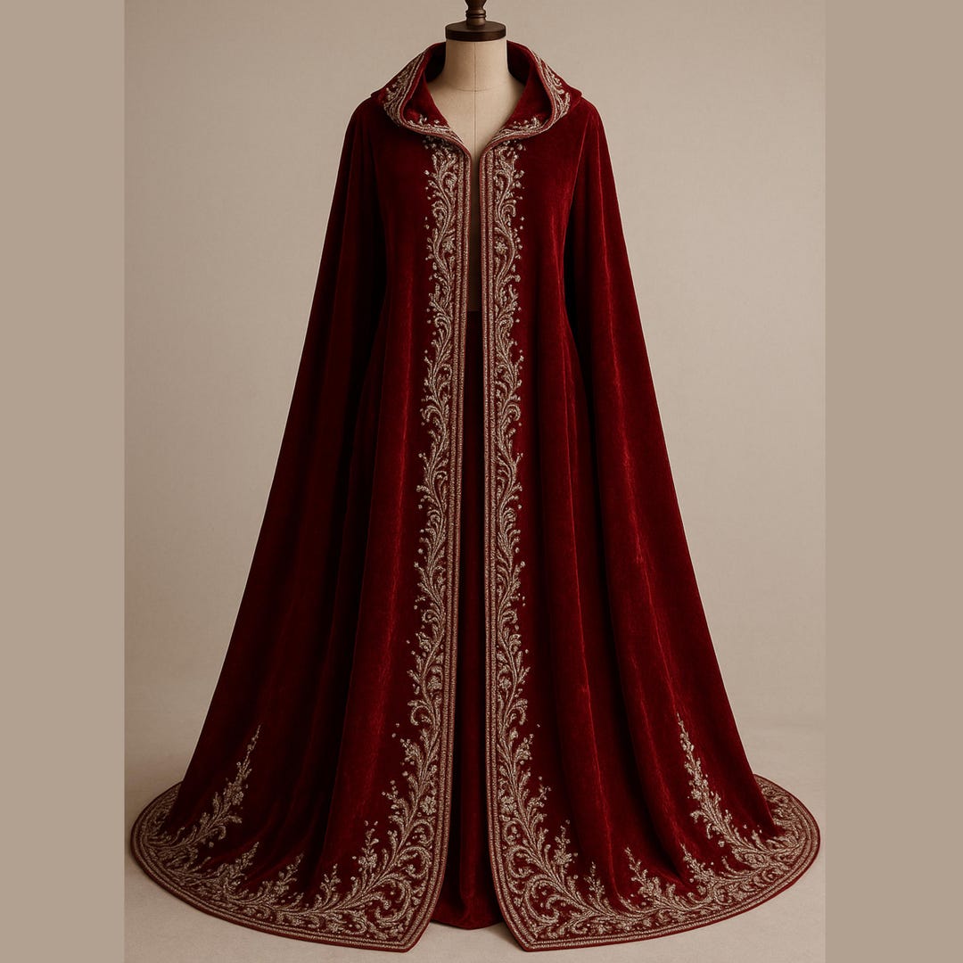 Luxury Gold Embroidered Wedding Wrap Velvet Bridal Cape Coat With Fur ...
