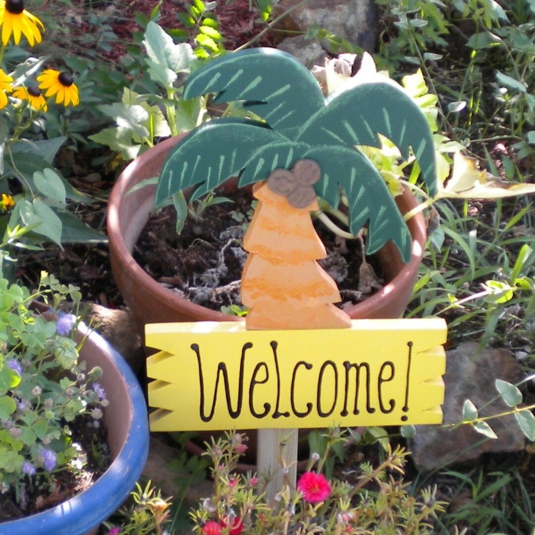 Yard Sign 97 - Palm Tree Welcome - Etsy