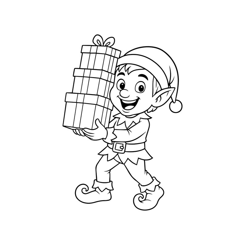 Cute Elves Svg Bundle | Christmas Elf Svg | Elf Outline Clipart ...