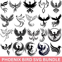 Simple Phoenix Bundle Svg Png Dxf Eps Pdf | Vector Graphics Design Cut ...