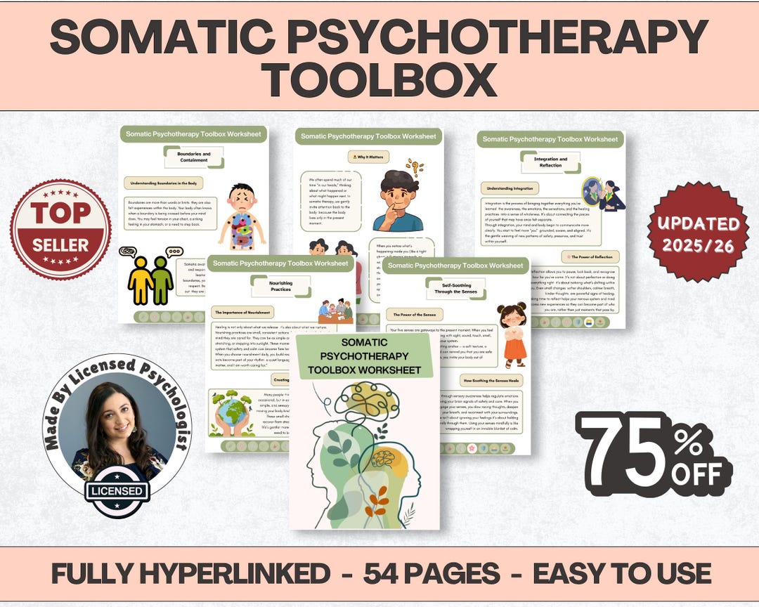 Somatic Psychotherapy Toolbox Worksheet, Emotional Regulation ...