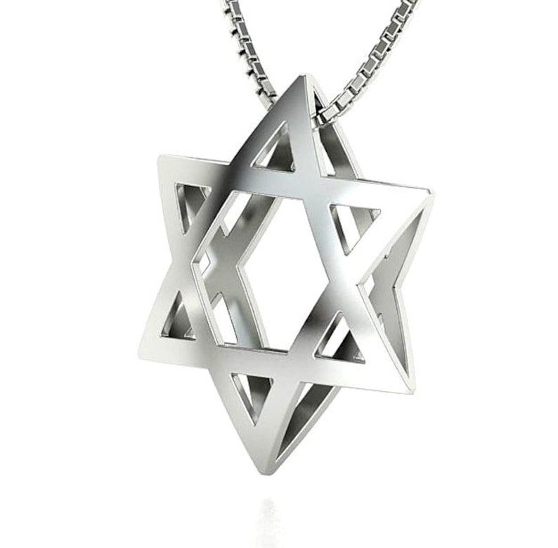 Bold Silver Star of David Pendant Necklace - Etsy