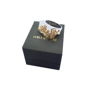 14k Solid Gold Ten Commandments Ring ,lion of Judah ,men Ring,menorah ...