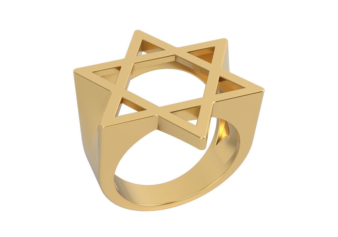9k Gold Star of David Ring ,men Ring,jewish Ring,holy Land Jewelry - Etsy
