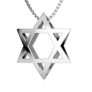 Bold Silver Star of David Pendant Necklace - Etsy