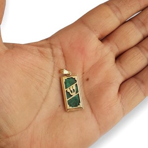 14k Gold Eilat Stone Mezuzah Pendant ,jewish Pendant ,mezuzah Necklace ...