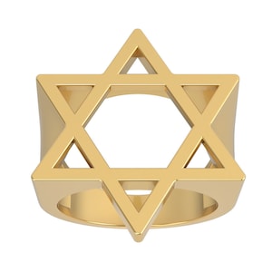 18k Gold Star of David Ring ,men Ring,jewish Ring,holy Land Jewelry - Etsy