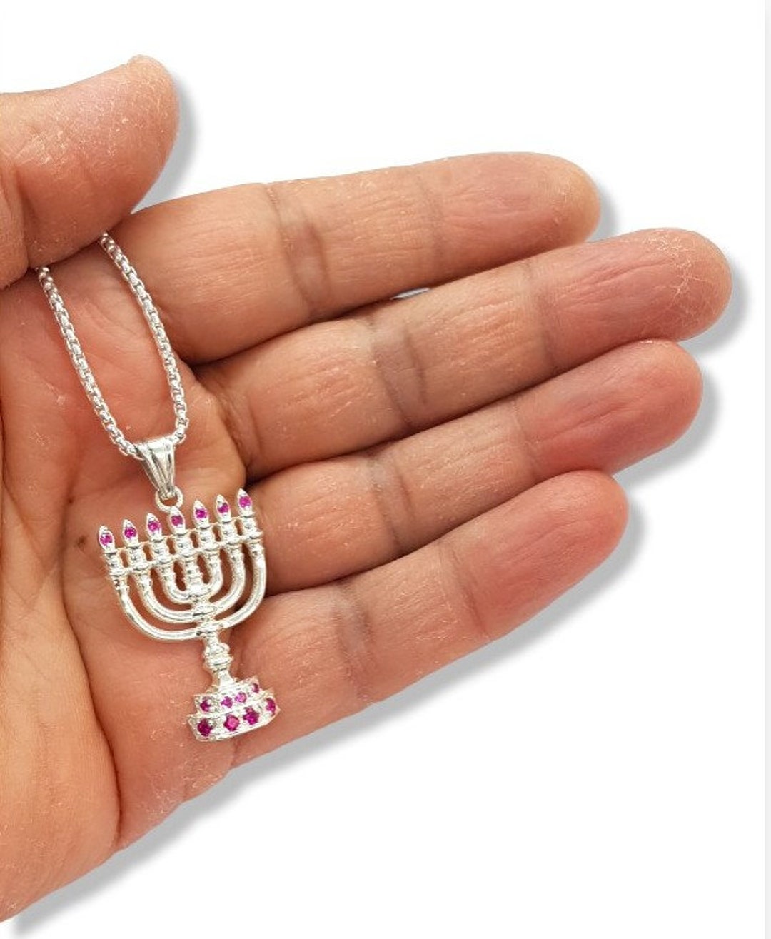 925 Silver Menorah Pendant ,jerusalem Neckalce,unisex Pendant ,jewish ...