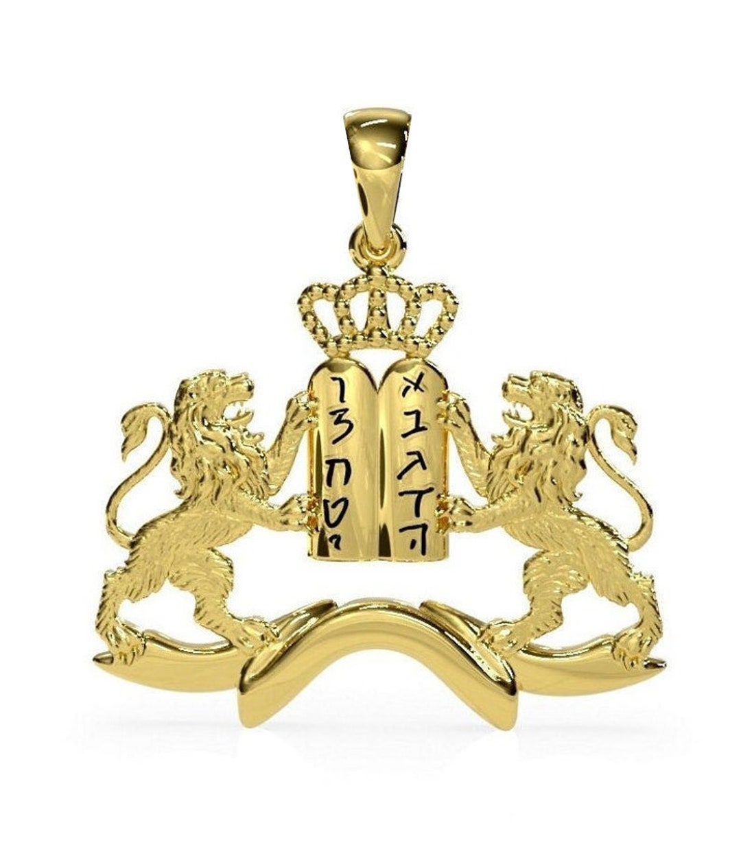 9k Gold Pendant ,lion of Judah Pendant ,jerusalem Pendant,9k Gold Ten ...