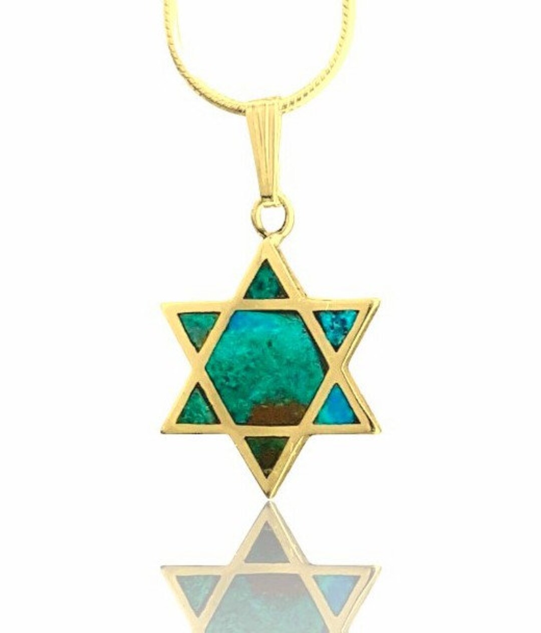 14K Gold Eilat Stone Star of David ,eilat Stone Star of David Pendant ...