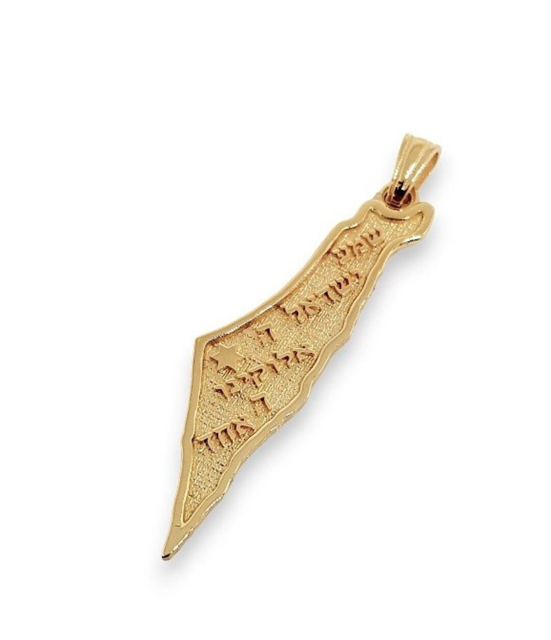 14k Gold Map of Israel Pendant,jewish Necklace Pendant, Gold Israel ...