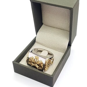 925 Silver 9k Gold Ten Commandments Ring lion Ring men - Etsy