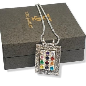 925 Silver Hoshen Pendant,12 Tribes of Israel Pendant,jewish Pendant ...