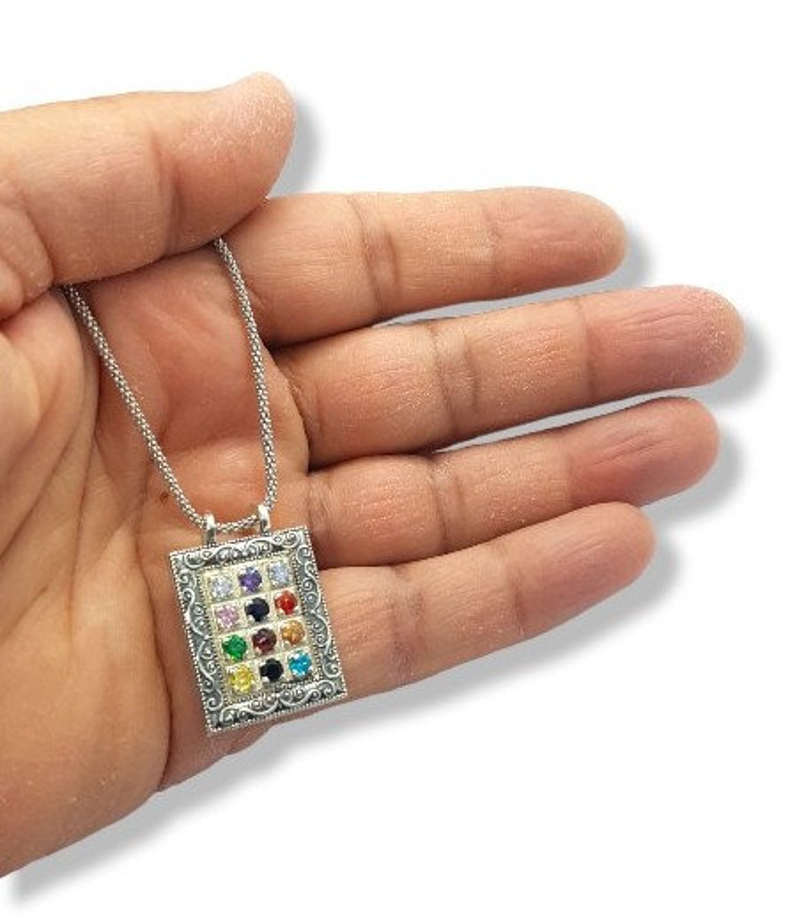 925 Silver Hoshen Pendant12 Tribes of Israel Pendantjewish - Etsy