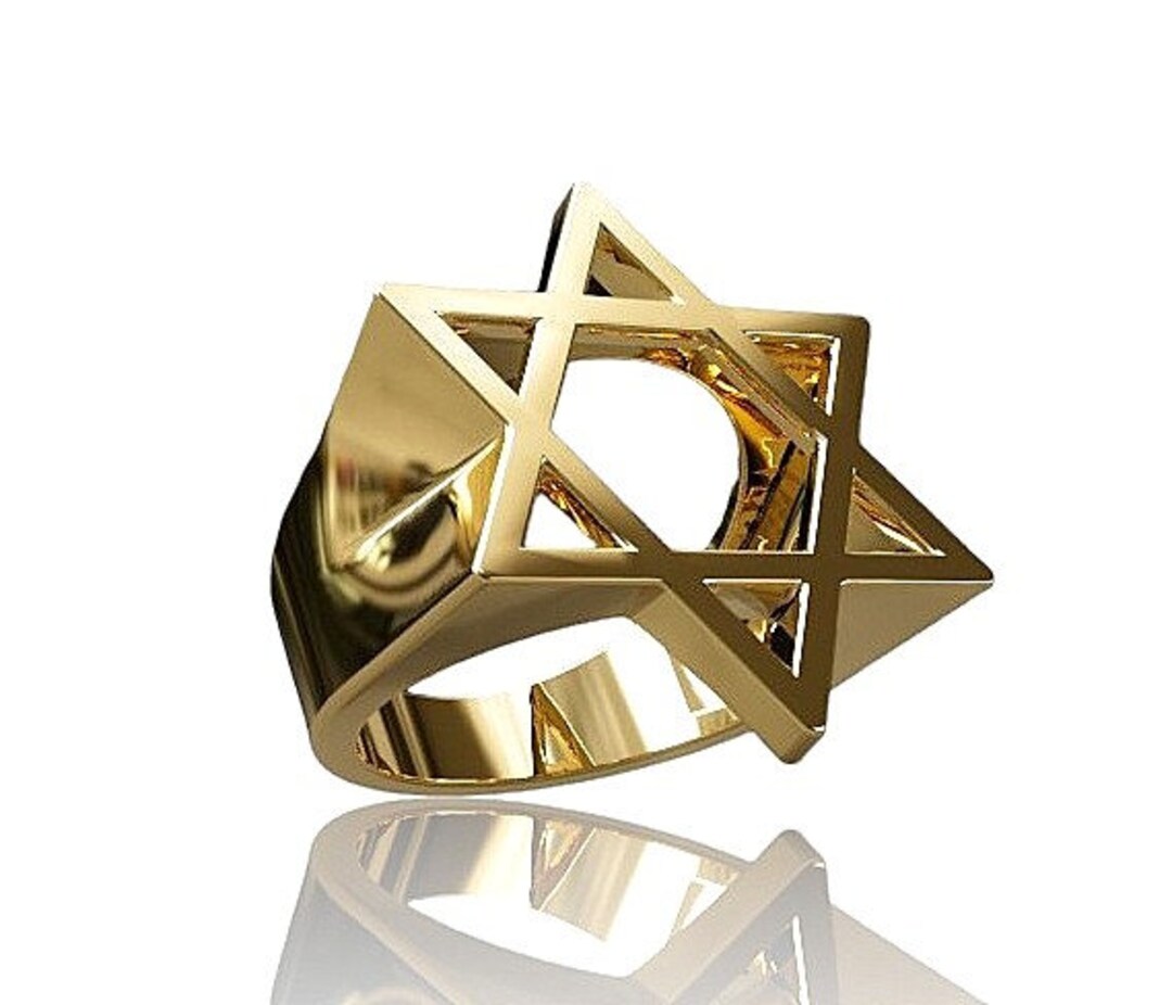 18k Gold Star of David Ring ,men Ring,jewish Ring,holy Land Jewelry - Etsy