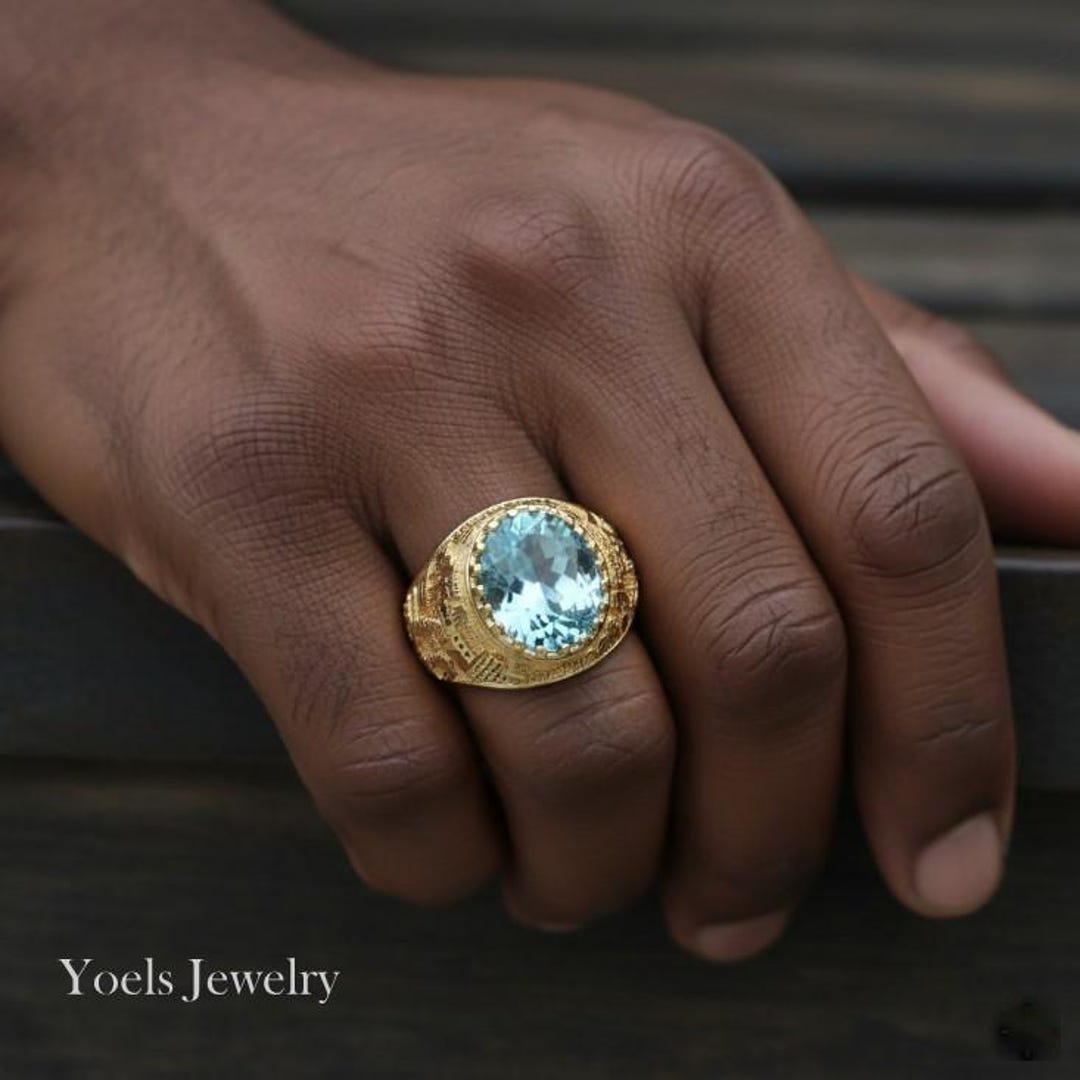 14K Gold Men’s Jerusalem Ring | Gold Men’s Signet Ring Handmade in ...