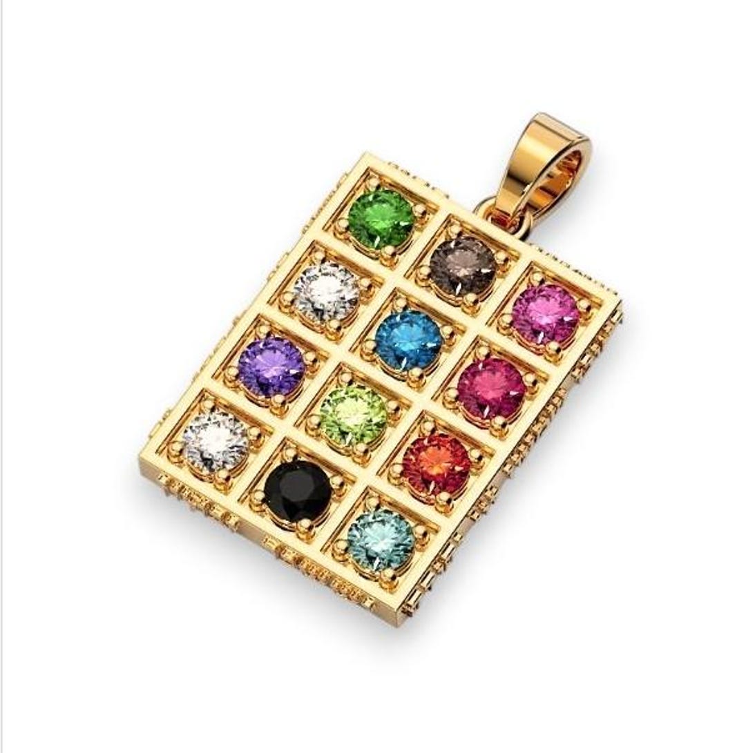 14k Gold Hoshen Pendant, 12 Tribes of Israel Pendant , Gold Priestly ...