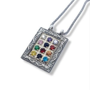 925 Silver Hoshen Pendant,12 Tribes of Israel Pendant,jewish Pendant ...