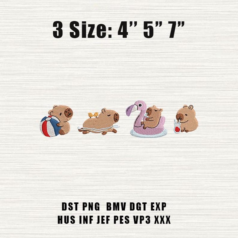 Capybara Embroidery Design, Funny Capybara Embroidery Design, Animal ...