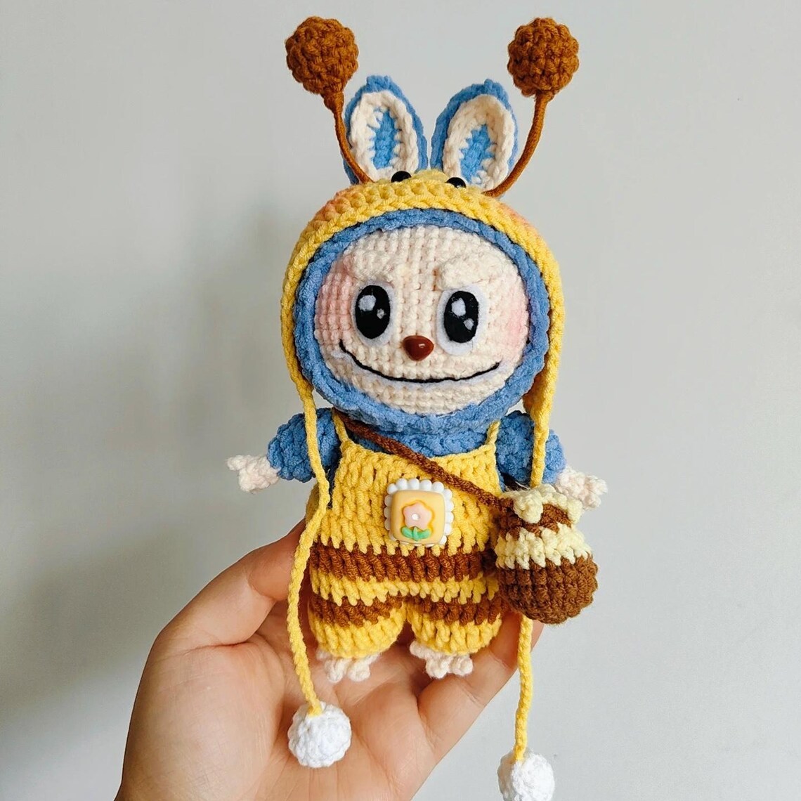 Labubu Inspired CROCHET PATTERN for Cute Bee Labubu Toy - Easy Labubu ...