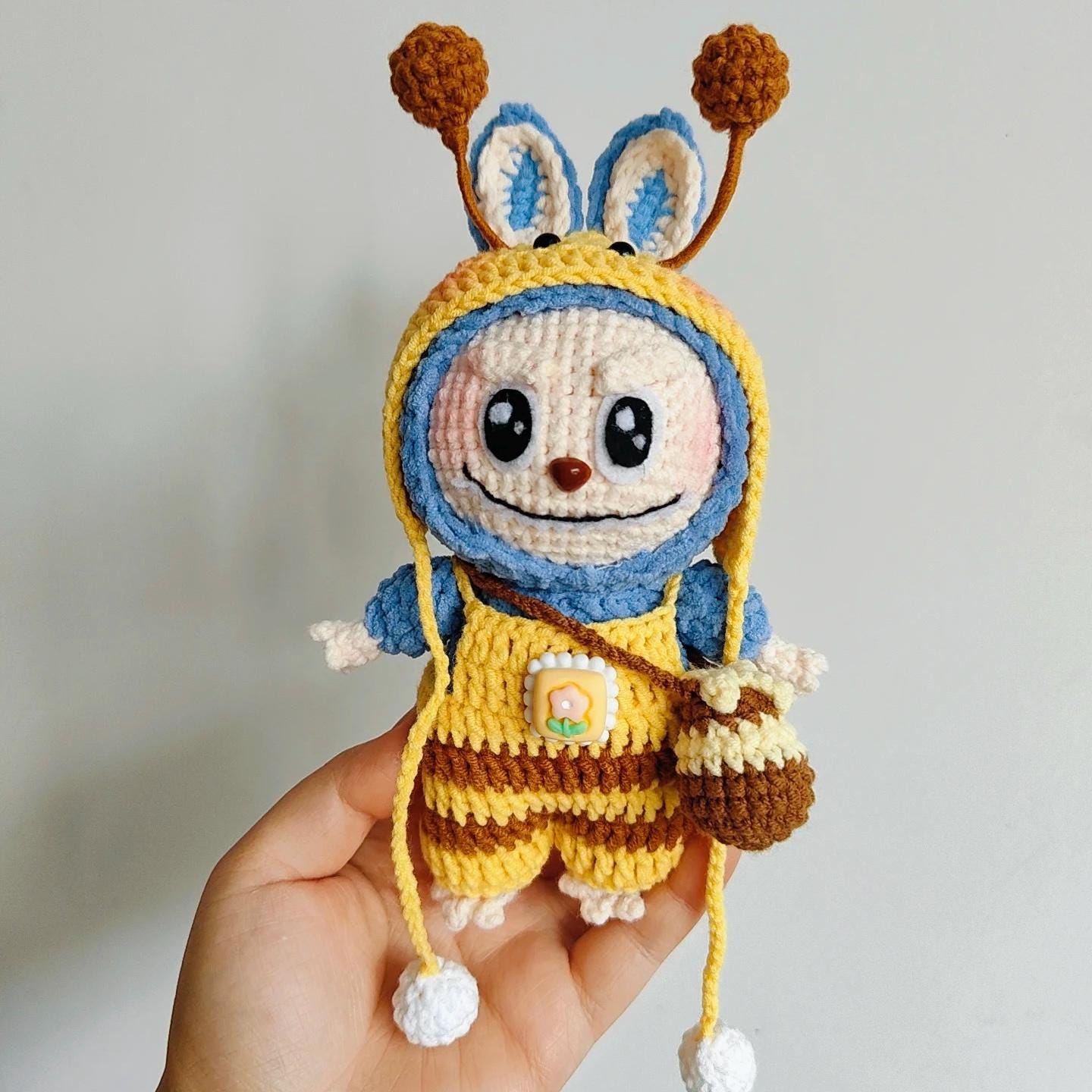 Labubu Inspired CROCHET PATTERN for Cute Bee Labubu Toy - Easy Labubu ...