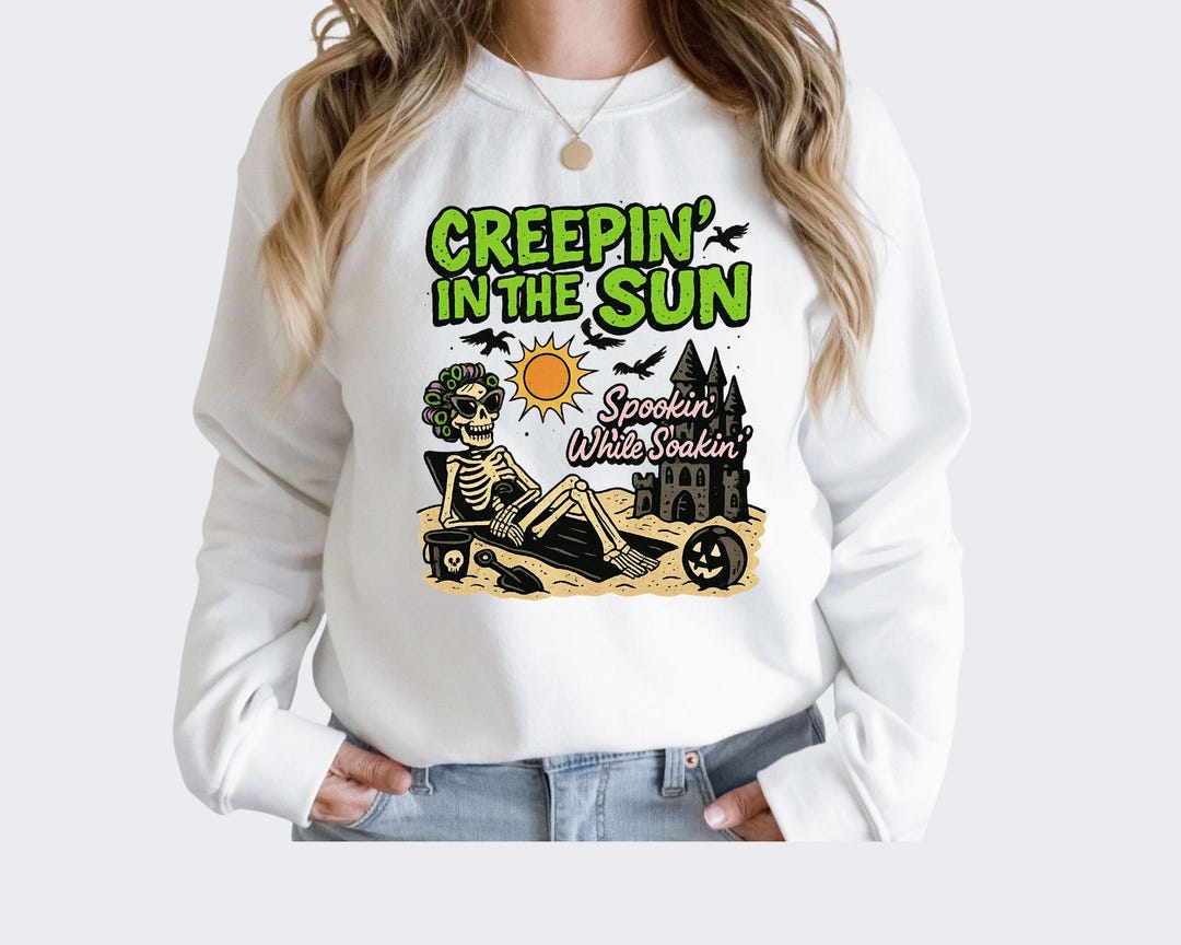 Creepin in the Sun PNG, Skeleton, Summer Halloween Design, Spooky ...