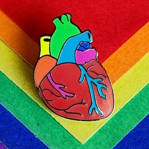 Love Is Love Anatomical Heart Pride Enamel Lapel Pin Etsy