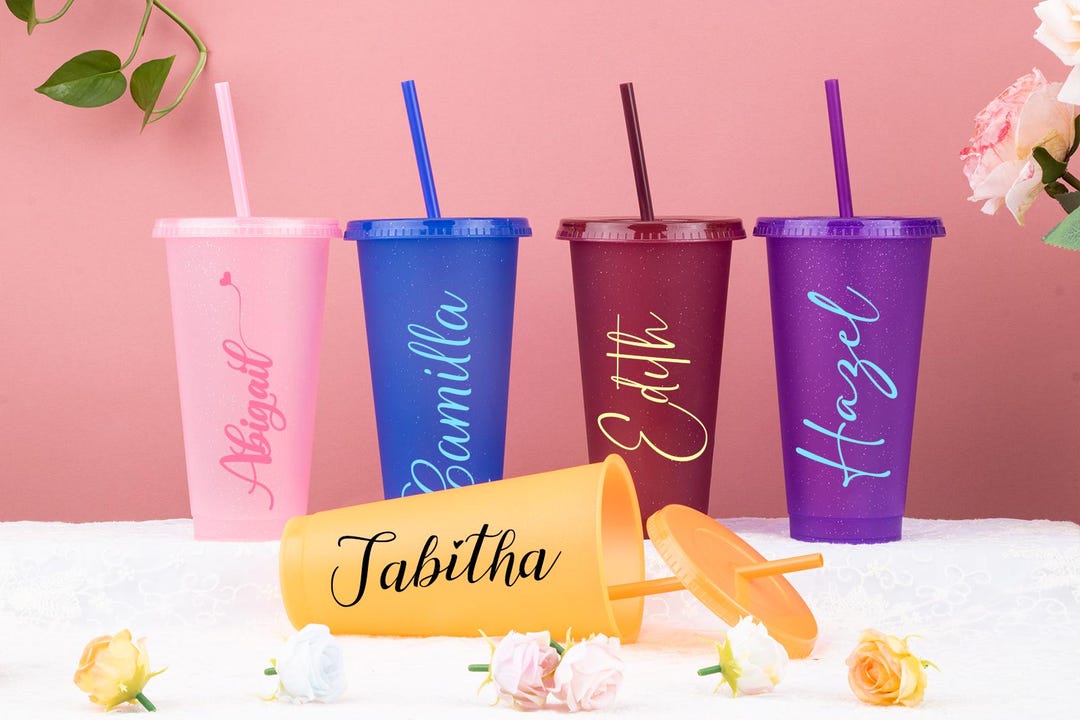 Personalized Name Cold Cup With Straw, Custom Name 24oz Tumbler ...