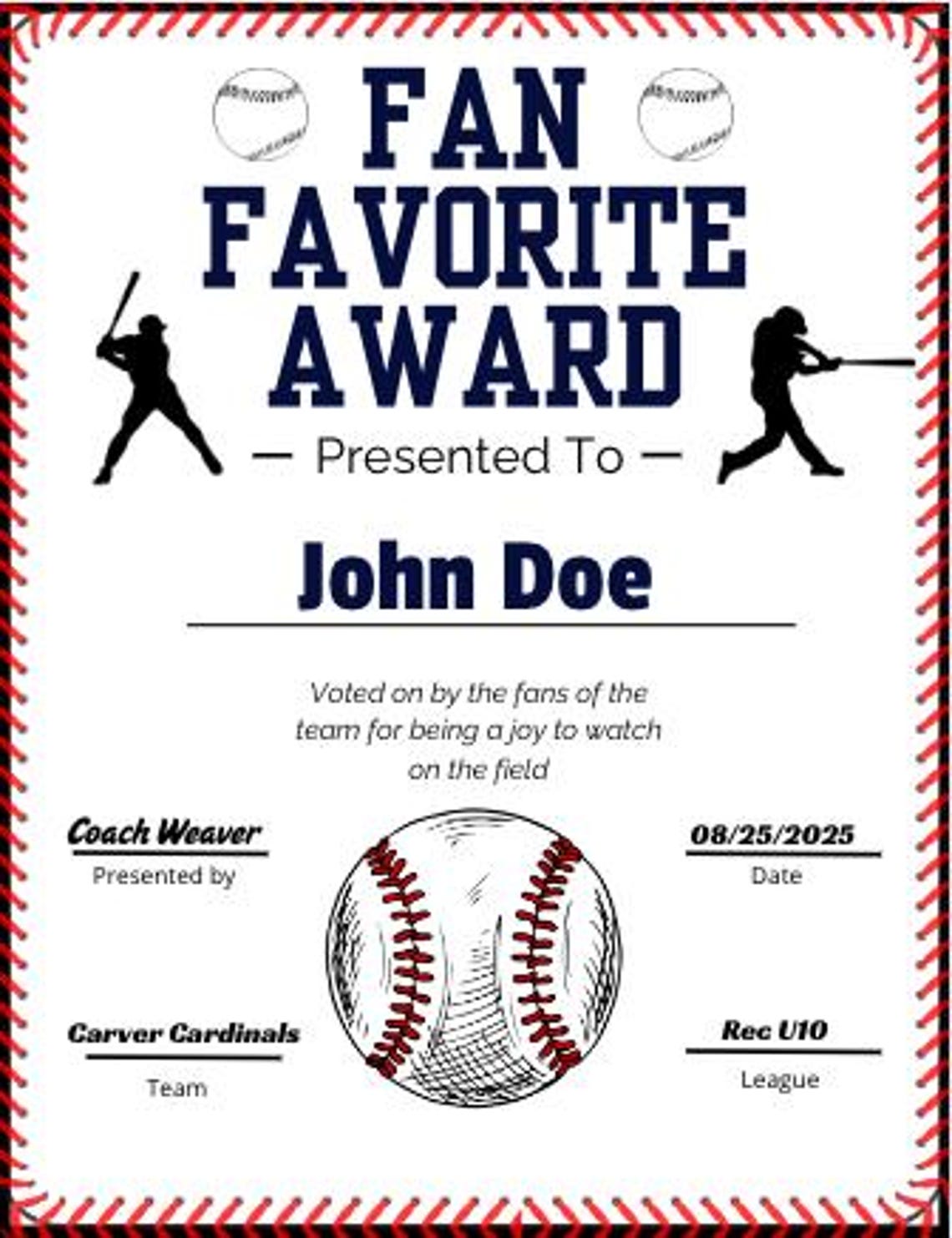 Baseball Awards/certificates Template Bundle - Etsy