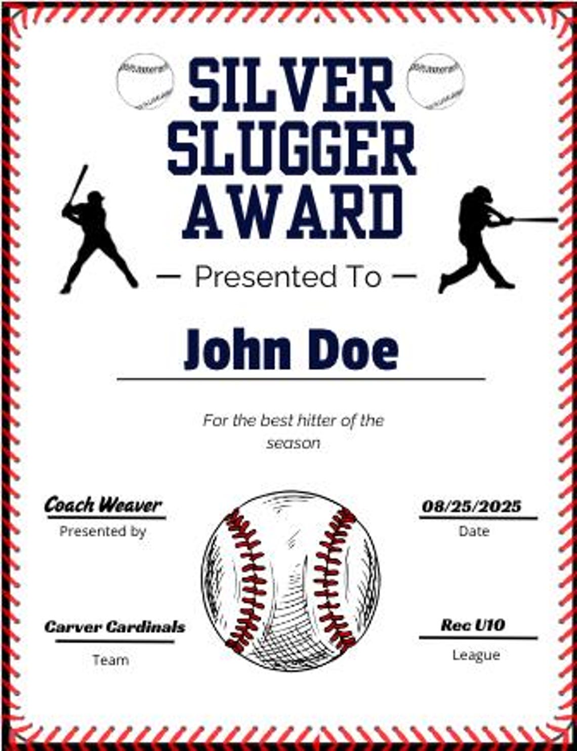 Baseball Awards/certificates Template Bundle - Etsy