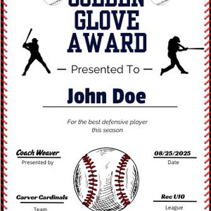 Baseball Awards/certificates Template Bundle - Etsy