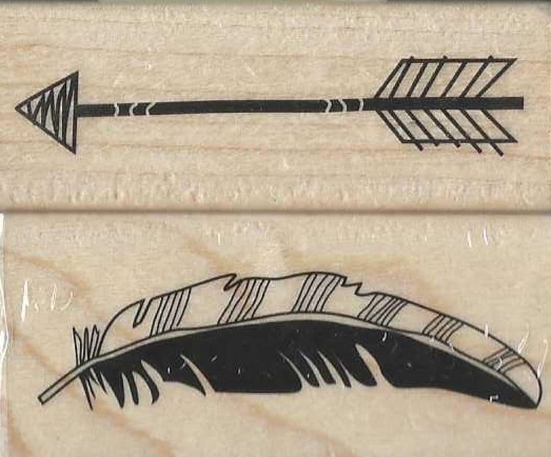 BOHO Feather and Arrow Rubber Stamp Set - Etsy