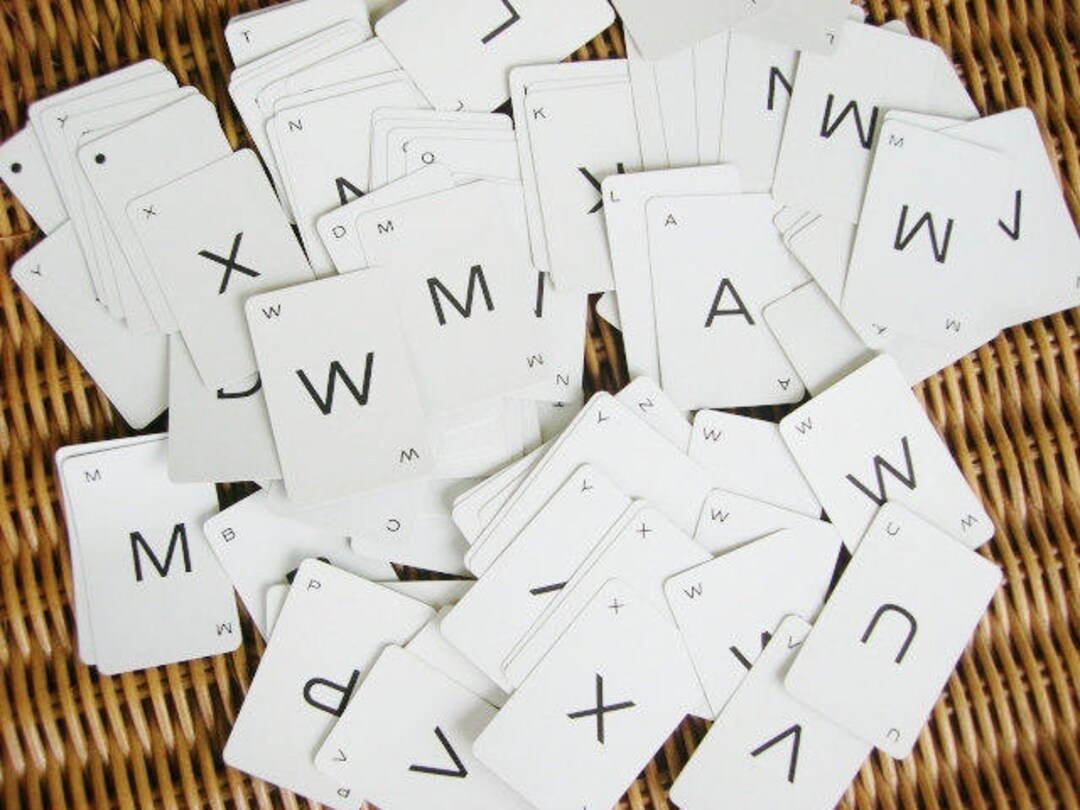 Vintage Small Alphabet Letter Cards 179 Piece Scrapbooking Black and ...