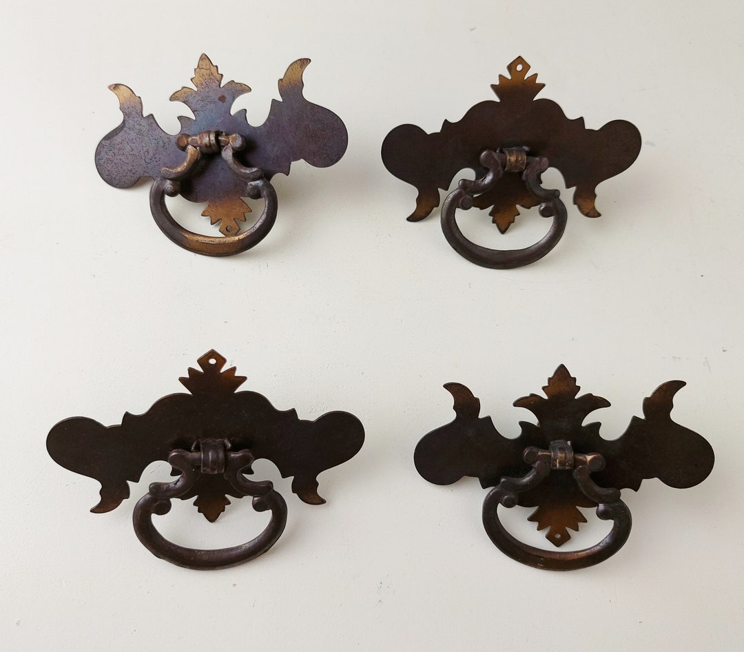 Vintage Dark Metal Pull Handles Hardware Collection Drawer Pulls ...