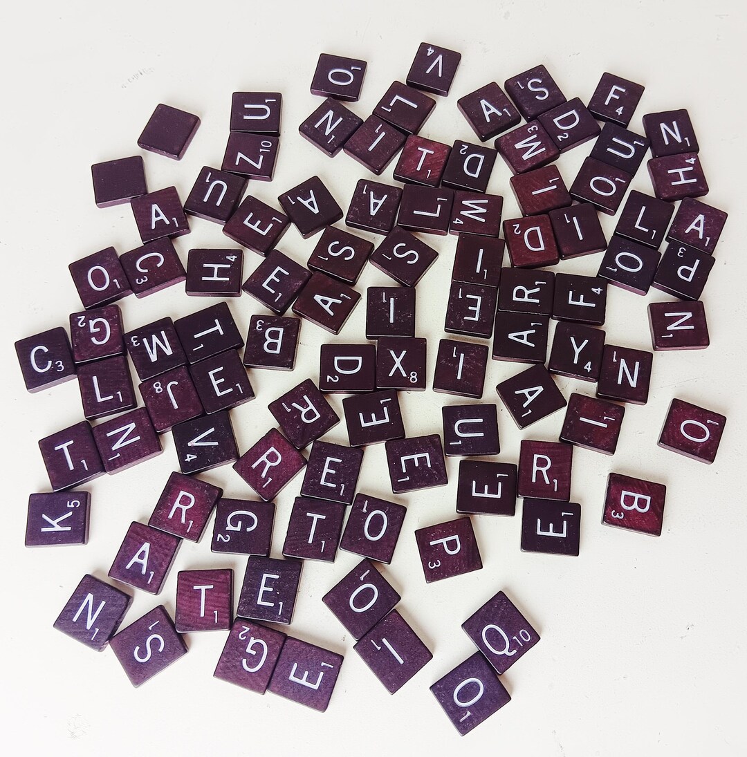 Wooden MAROON Burgundy Red SCRABBLE Letter TILES 94 Piece - Etsy