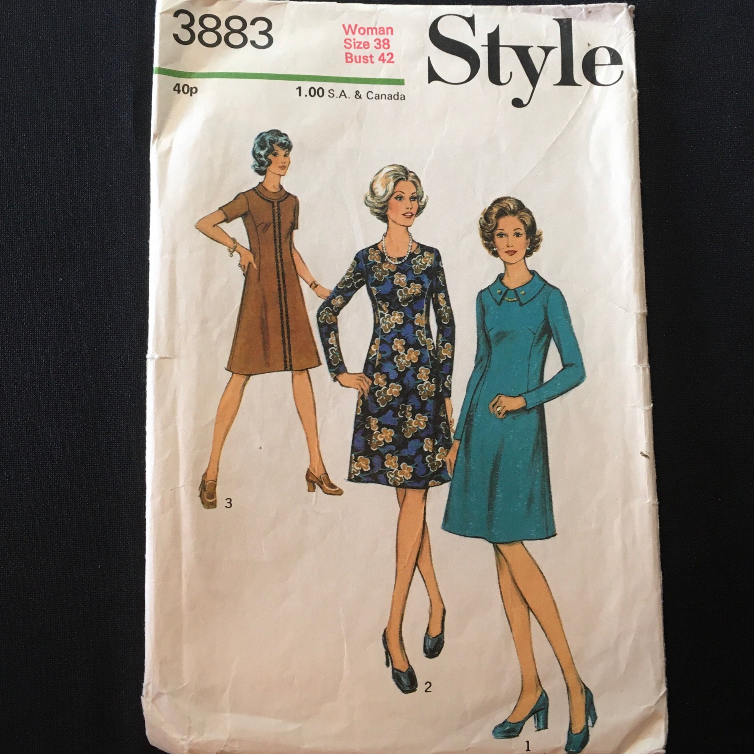 Style 3883, Size 38 (bust 42) Dress in Women’s and Half-sizes, Vintage ...