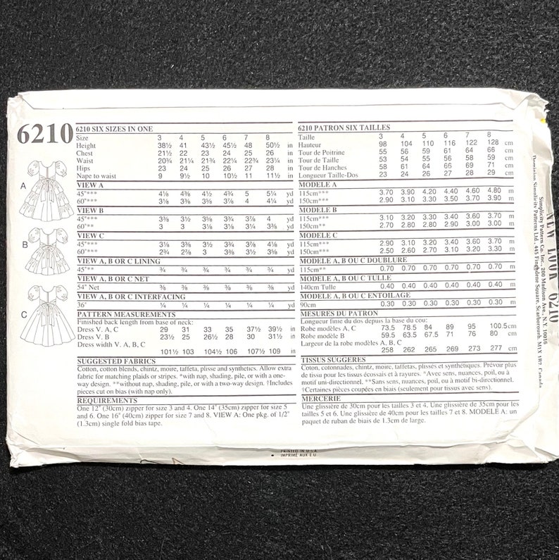 RARE New Look 6210 Sizes 3-8 Girls Dresses Sewing Pattern - Etsy